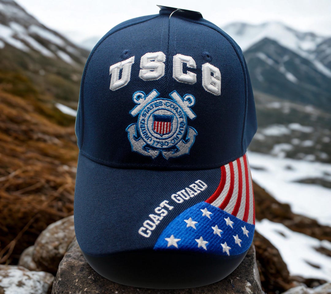 U.S Coast Guard Hat. US Coast Guard Blue Baseball Cap. Embroidered ...