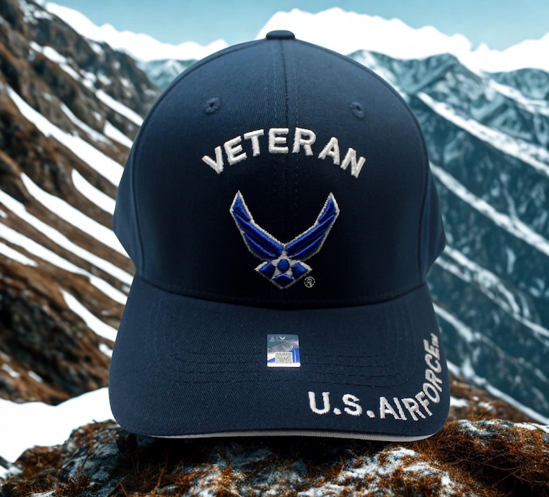U.S Air Force Veteran Hat. Blue USAF Veteran Baseball Cap. Officially ...