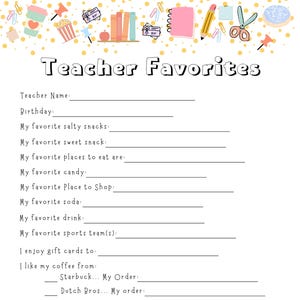 Teacher's Favorite Things - Etsy