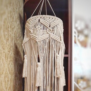 Macrame Chandelier Large Macrame Ceiling Hanging Bohemian Home Boho ...
