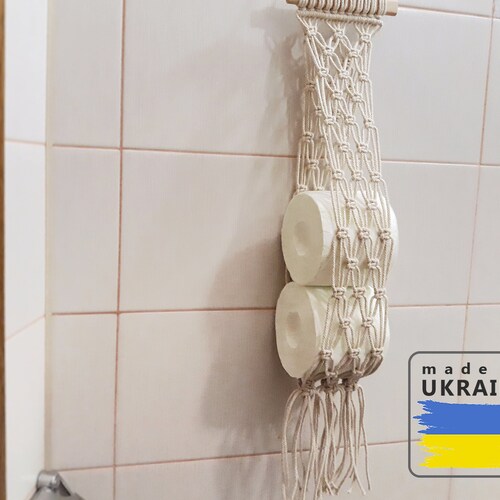 Macrame Toilet Tissue Holder Boho Roll Holder Toilet Paper - Etsy