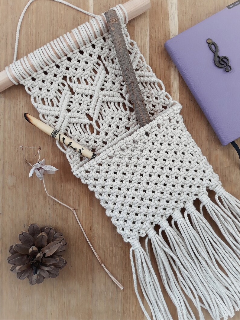 Macrame Wall Pocket Macrame Wall Hanging Pocket for Letters Boho ...