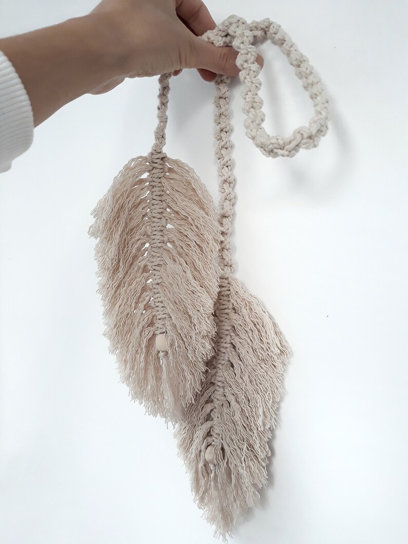 Set of 2 Macrame Tie Backs Curtain Holdback Feather Tiebacks - Etsy