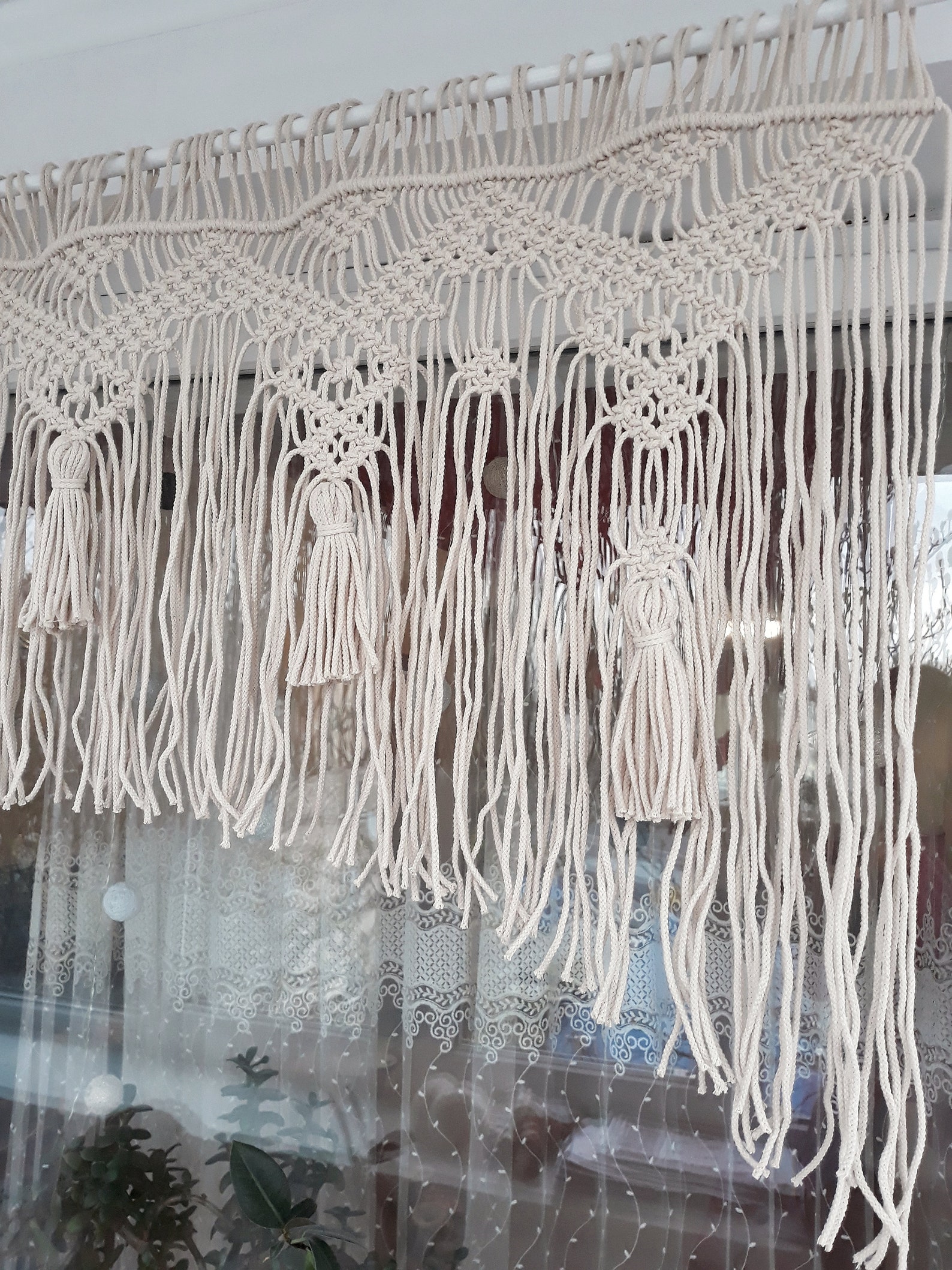 38 Macrame Valance for Window Macrame Arch Kitchen | Etsy