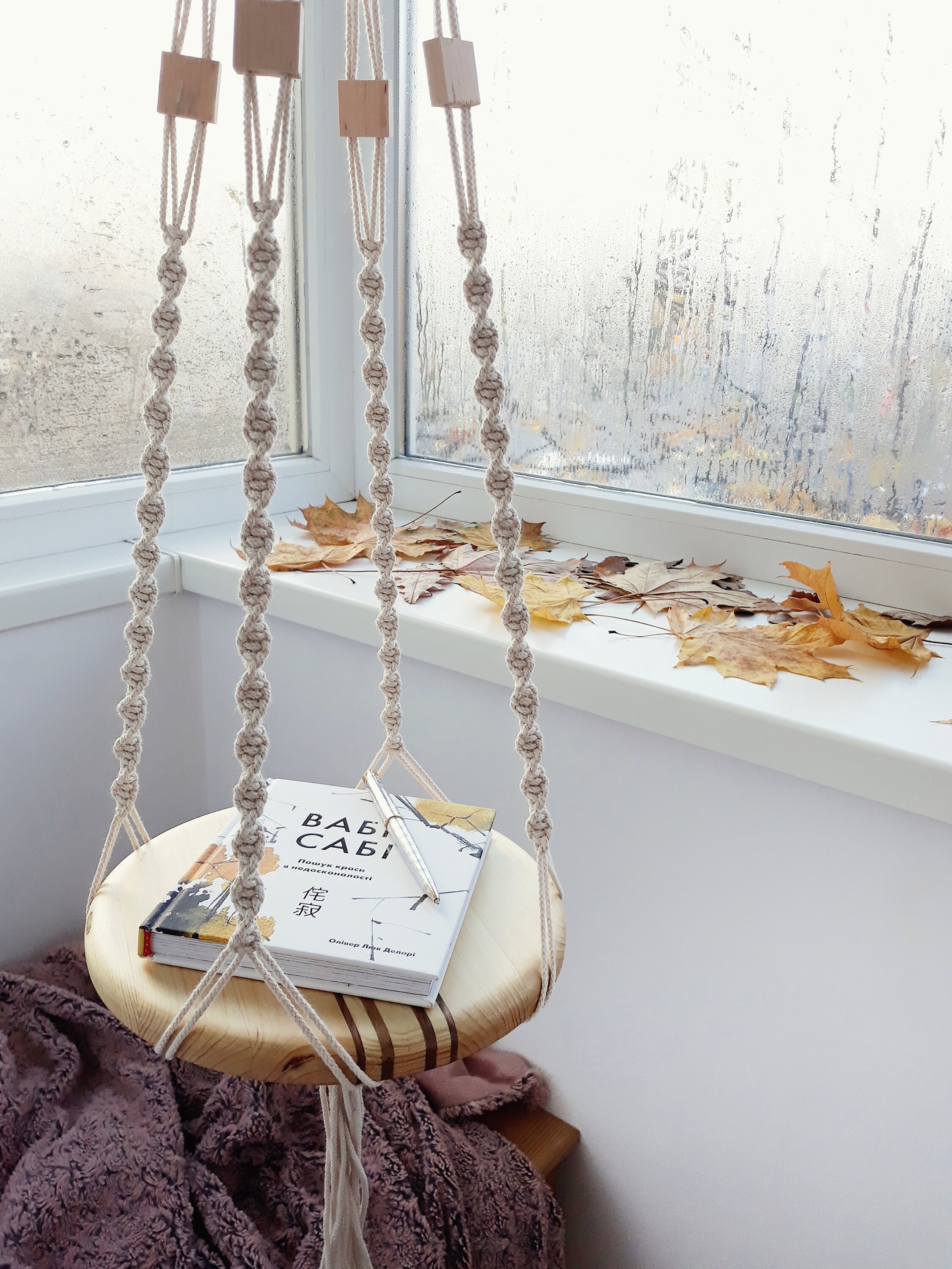 Macrame Hanging Shelf Macrame Plant Hanger Hanging Bedside Table ...