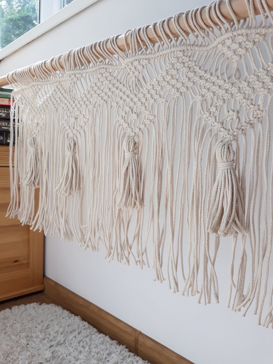 64 72 Macrame Valance Curtain for Window Kitchen - Etsy