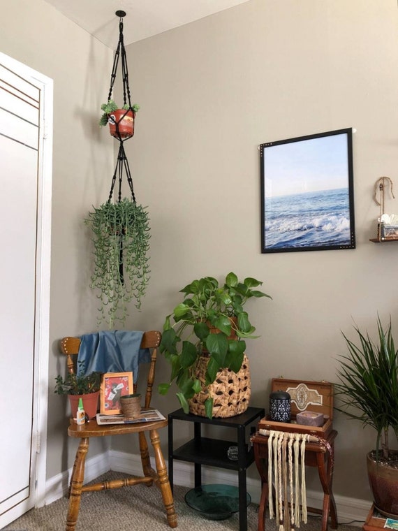 Double Macrame Plant Hanger Hanging Planter Two Pot Holder | Etsy