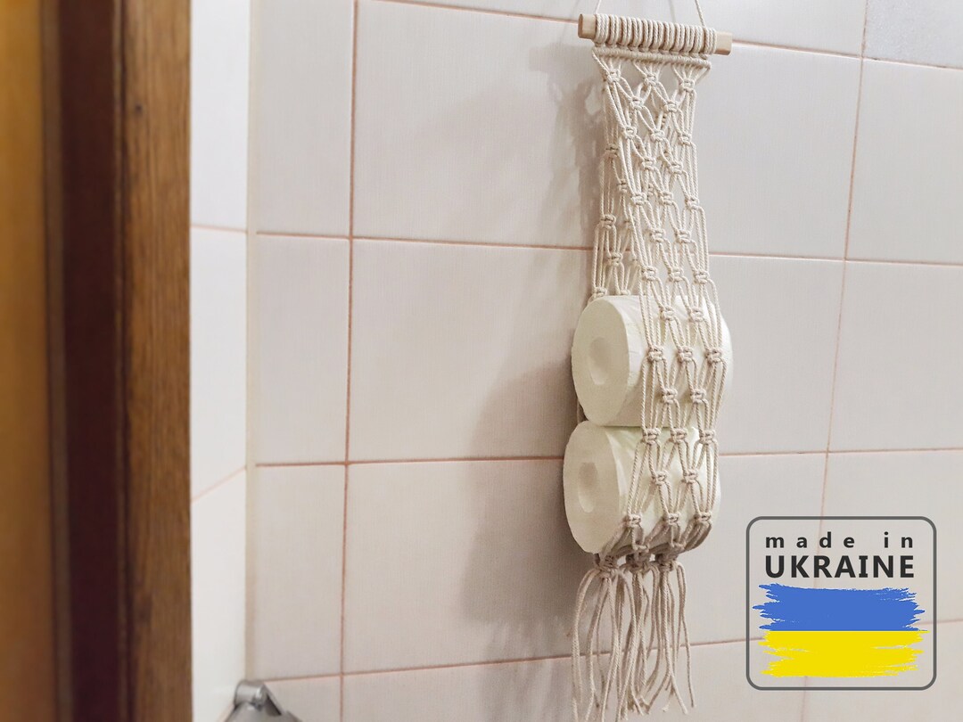 Macrame Toilet Tissue Holder Boho Roll Holder Toilet Paper Roll Hanger ...