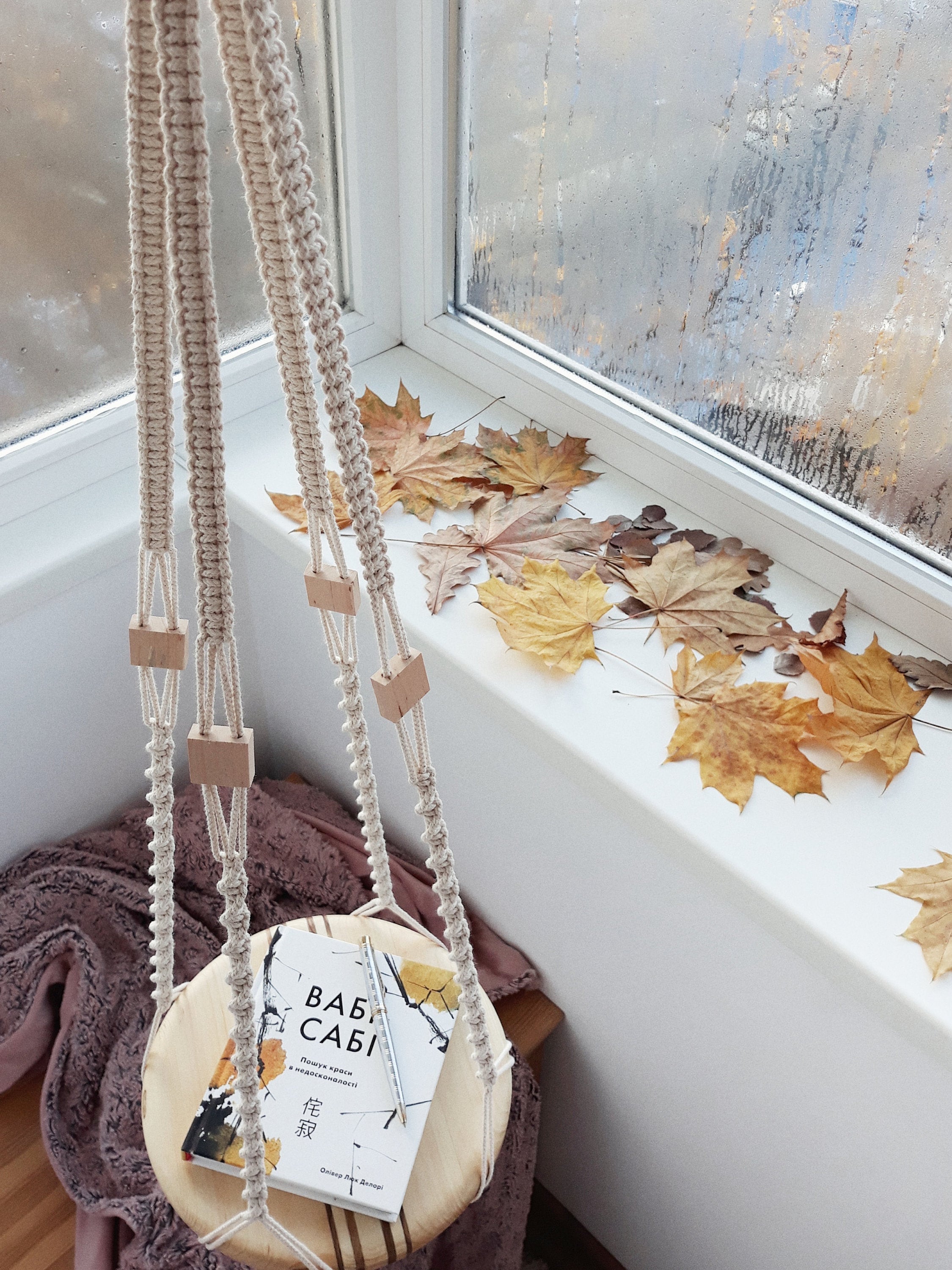 Macrame Hanging Shelf Macrame Plant Hanger Hanging Bedside Table ...