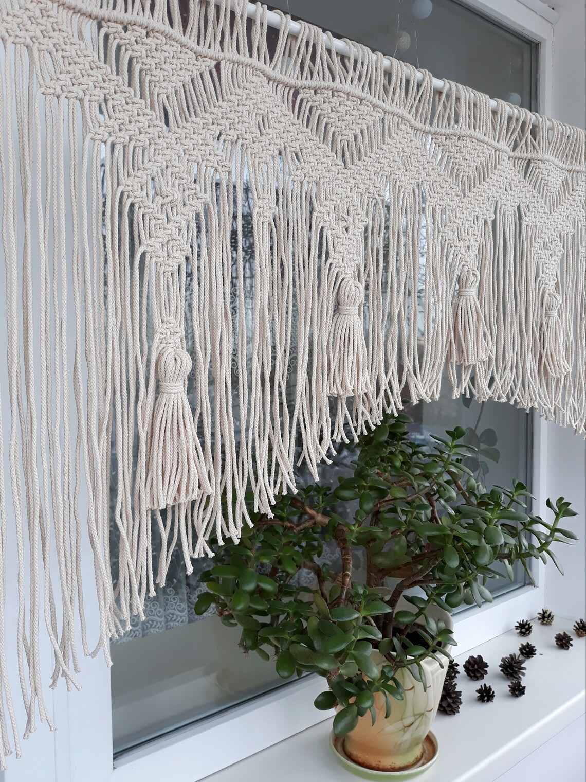 48 Macrame Valance for Window Macrame Arch Short Kitchen - Etsy