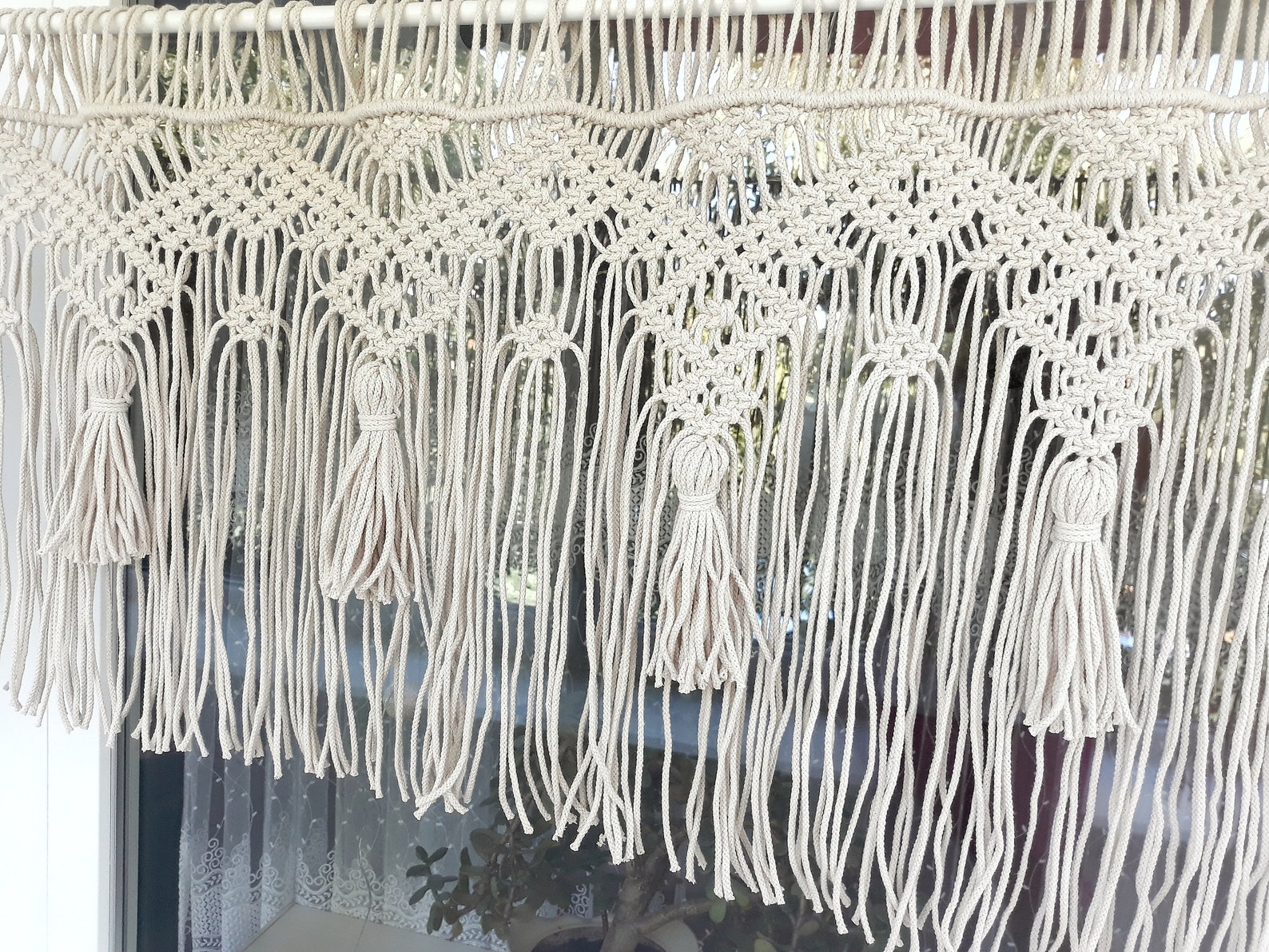72 Macrame Valance for Wide Window Macrame Arch Kitchen - Etsy
