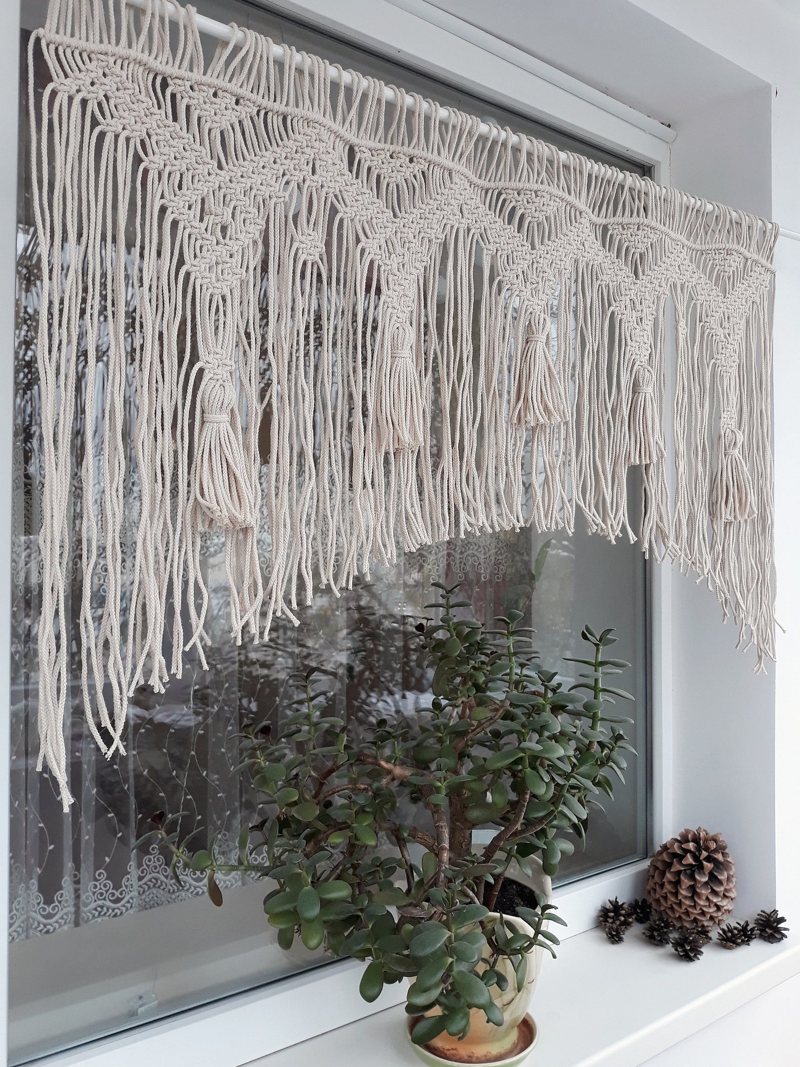 38 Macrame Valance for Window Macrame Arch Kitchen | Etsy