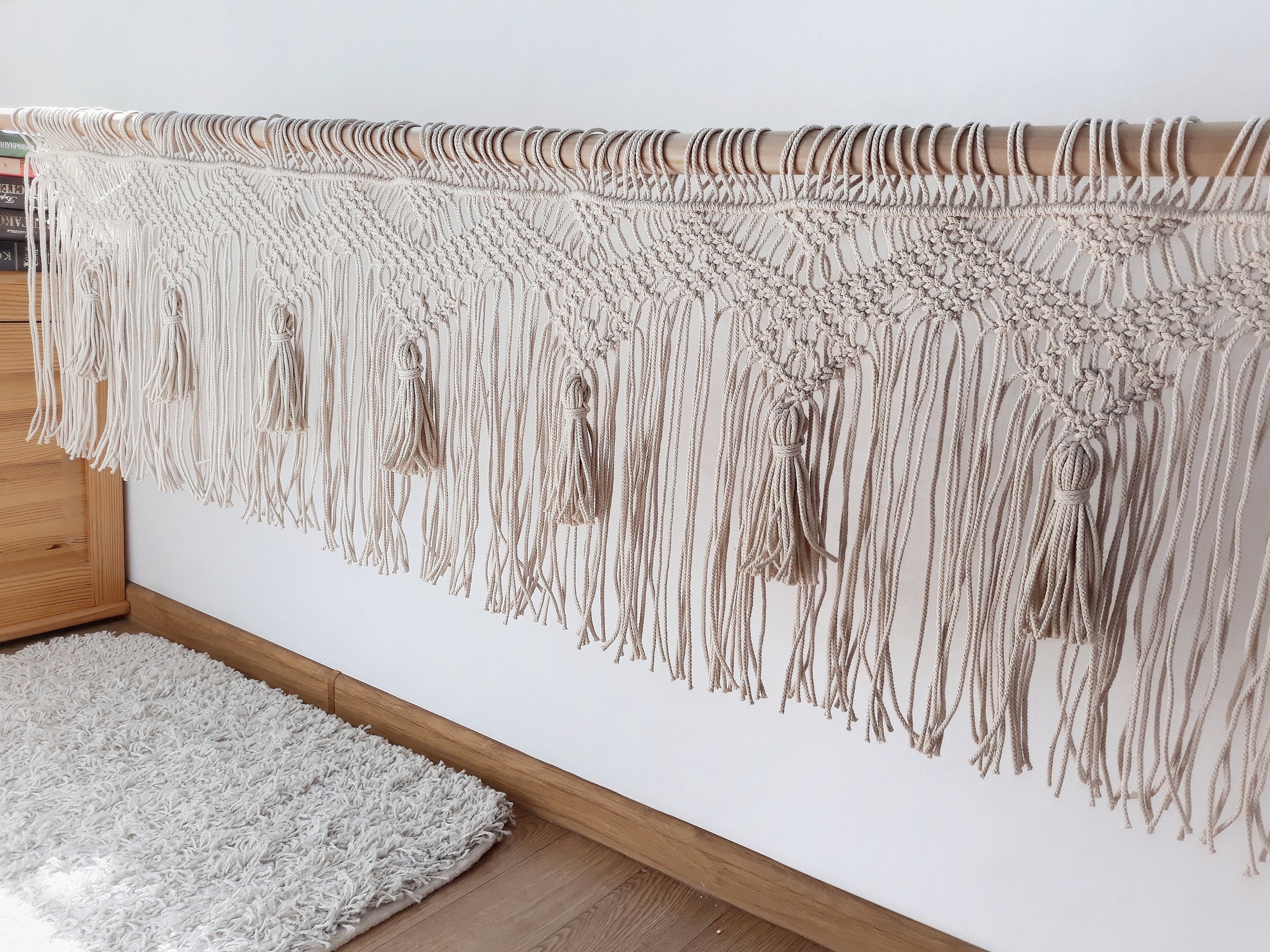 64 72 Macrame valance Curtain for window Kitchen | Etsy