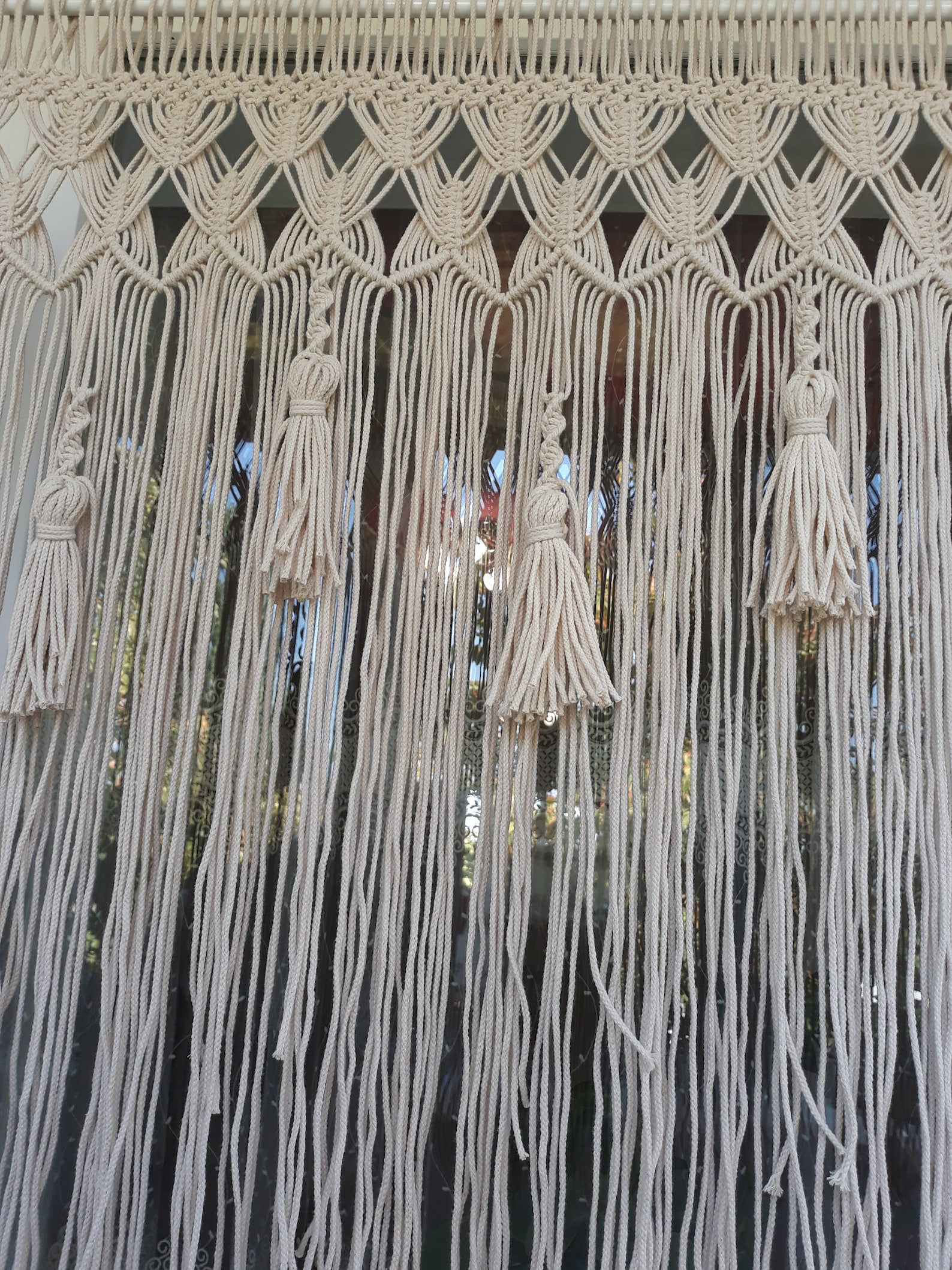 Macrame Window Curtain Macrame Valance Over the Bed Wll - Etsy