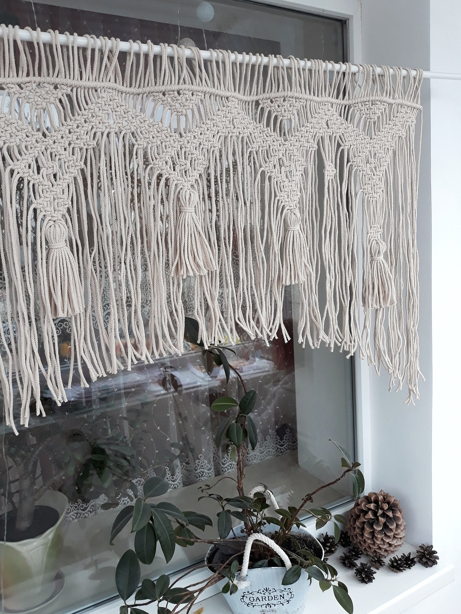 38 Macrame Valance for Window Macrame Arch Kitchen - Etsy