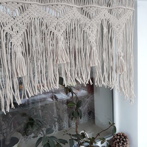 38" Macrame Valance for Window Macrame Arch Kitchen Curtain Boho ...