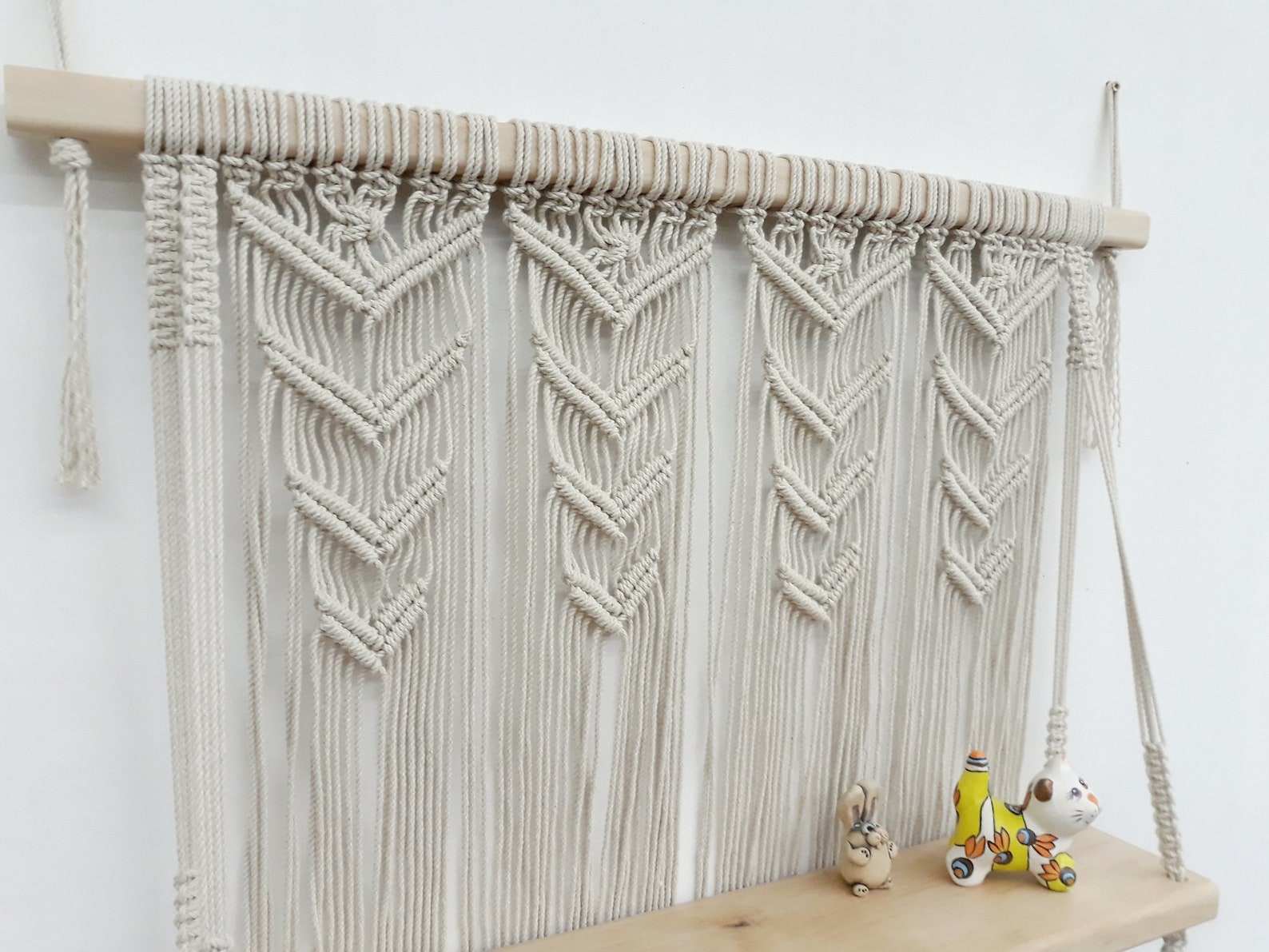 Macrame estante doble colgante estante grande estante colgante | Etsy