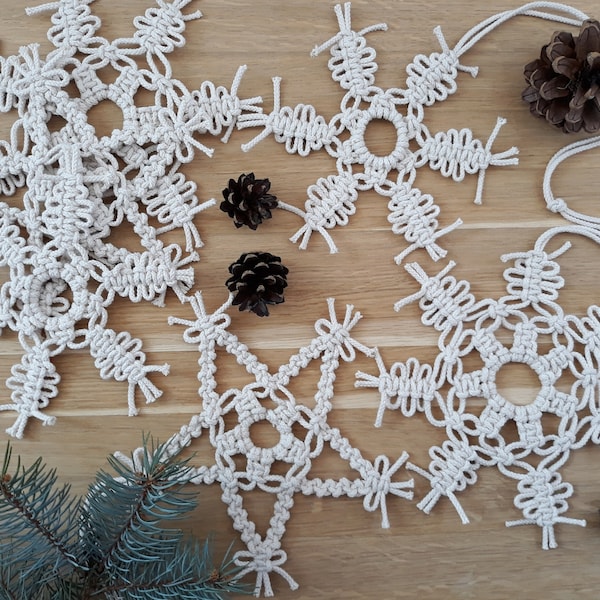 Macrame Snowflakes - Etsy