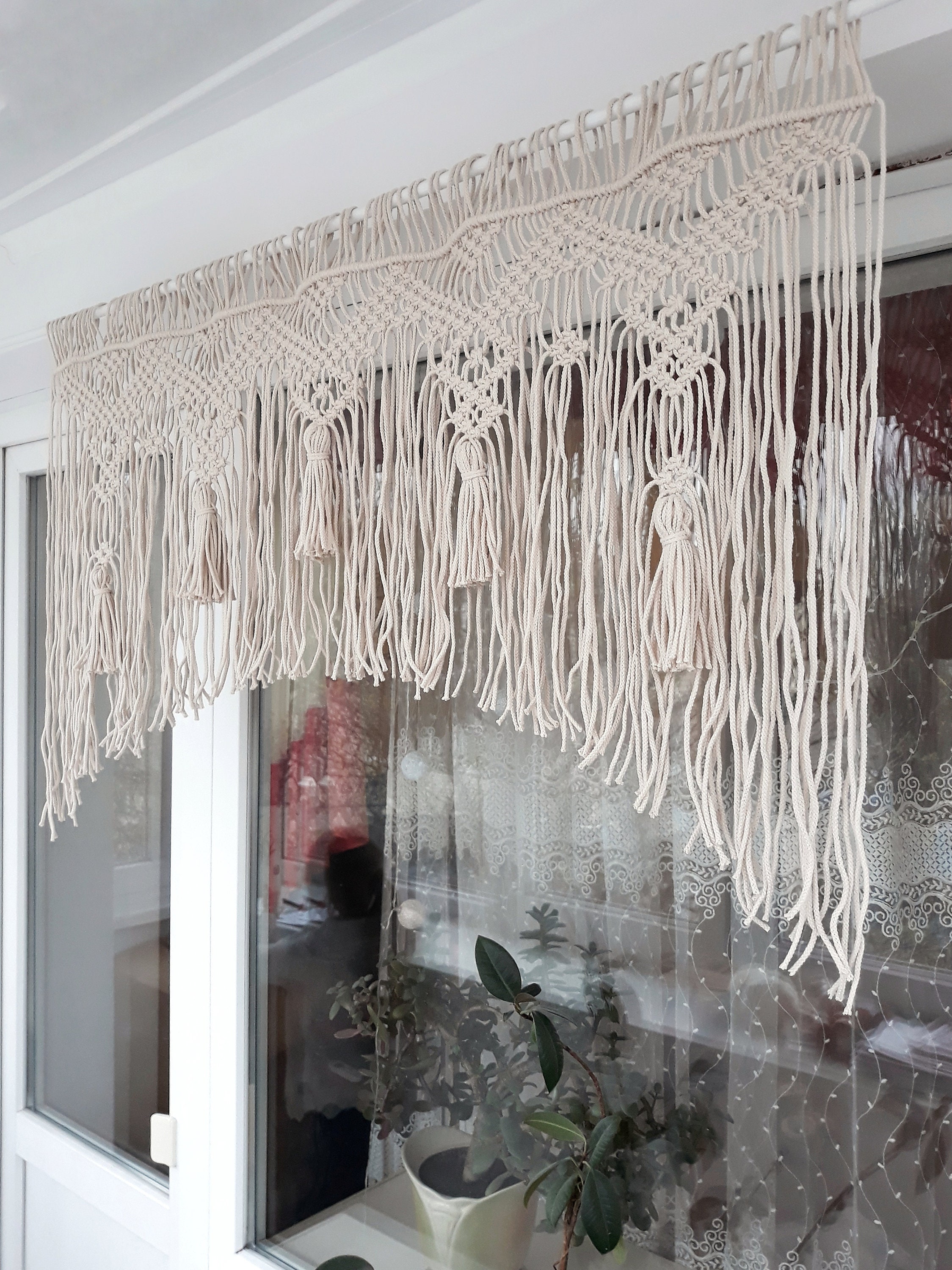 38 Macrame valance for window Macrame arch Kitchen | Etsy