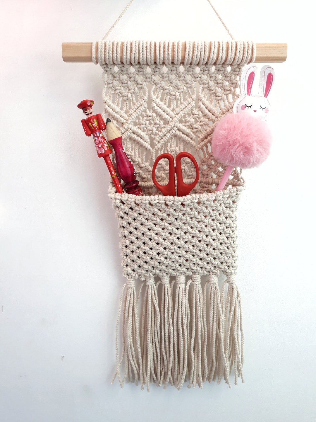 Macrame Wall Pocket Macrame Wall Hanging Pocket for Letters Boho ...