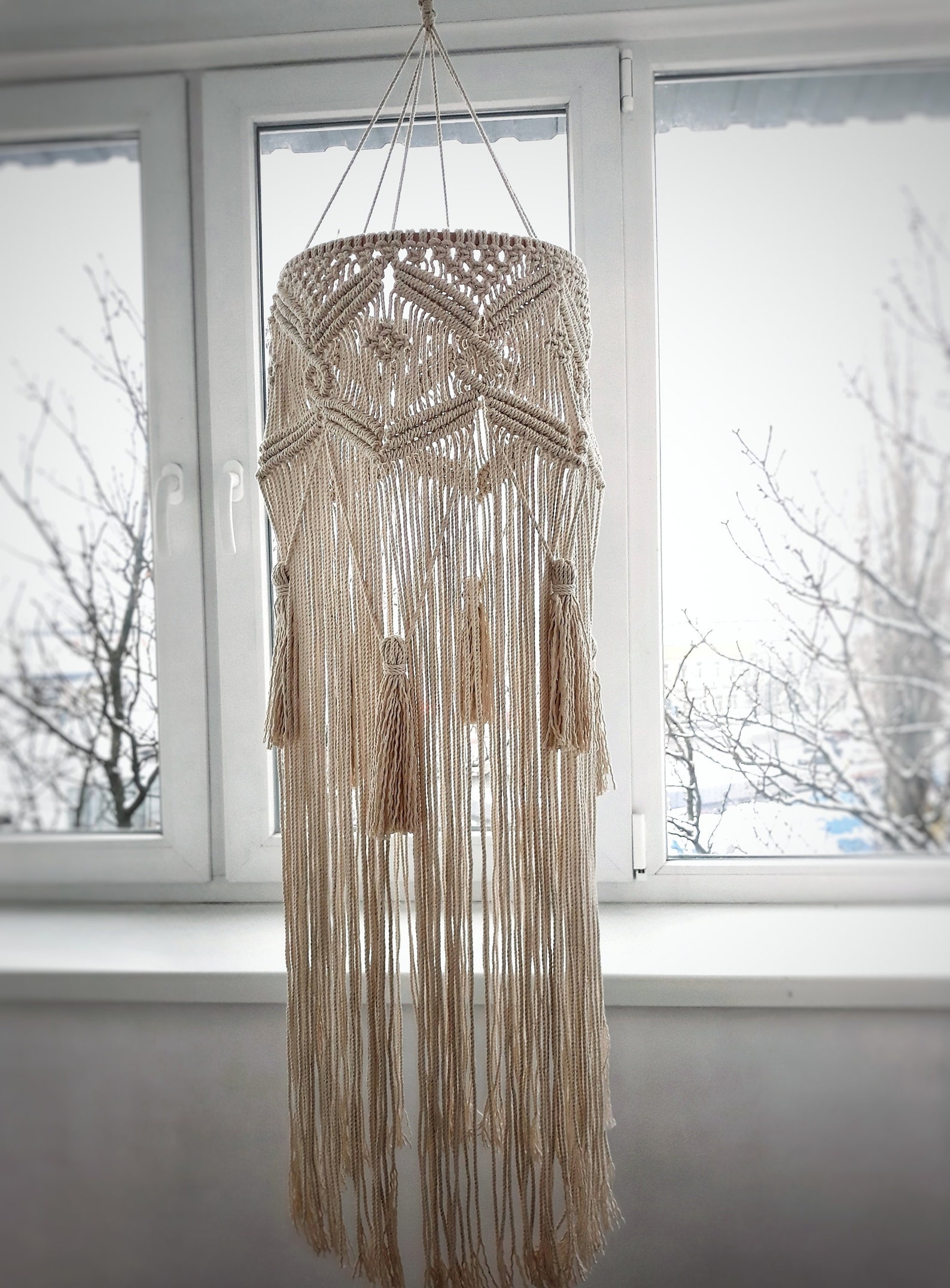 Macrame Chandelier Large Macrame Ceiling Hanging Bohemian Home - Etsy