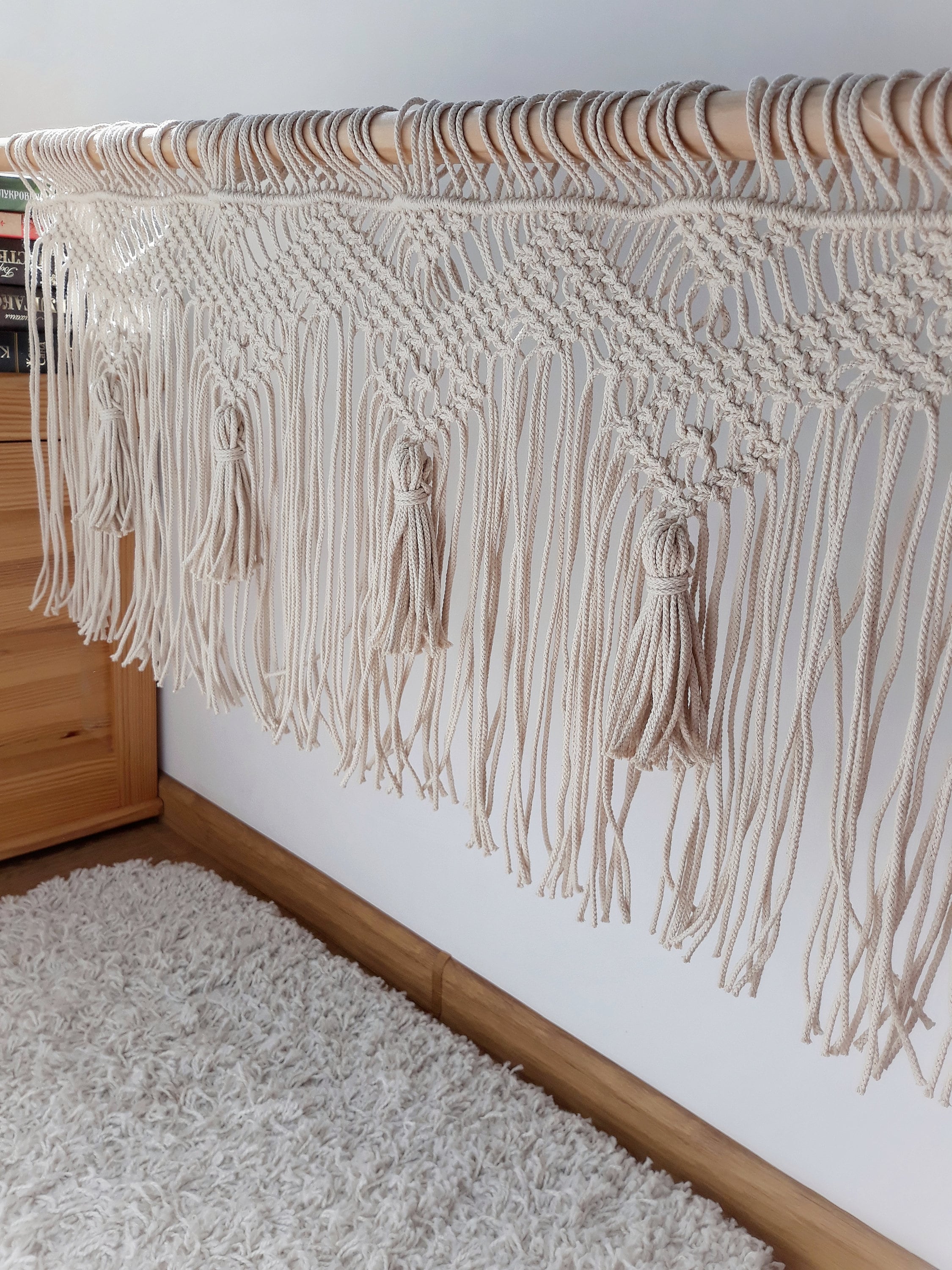 64 72 Macrame valance Curtain for window Kitchen | Etsy