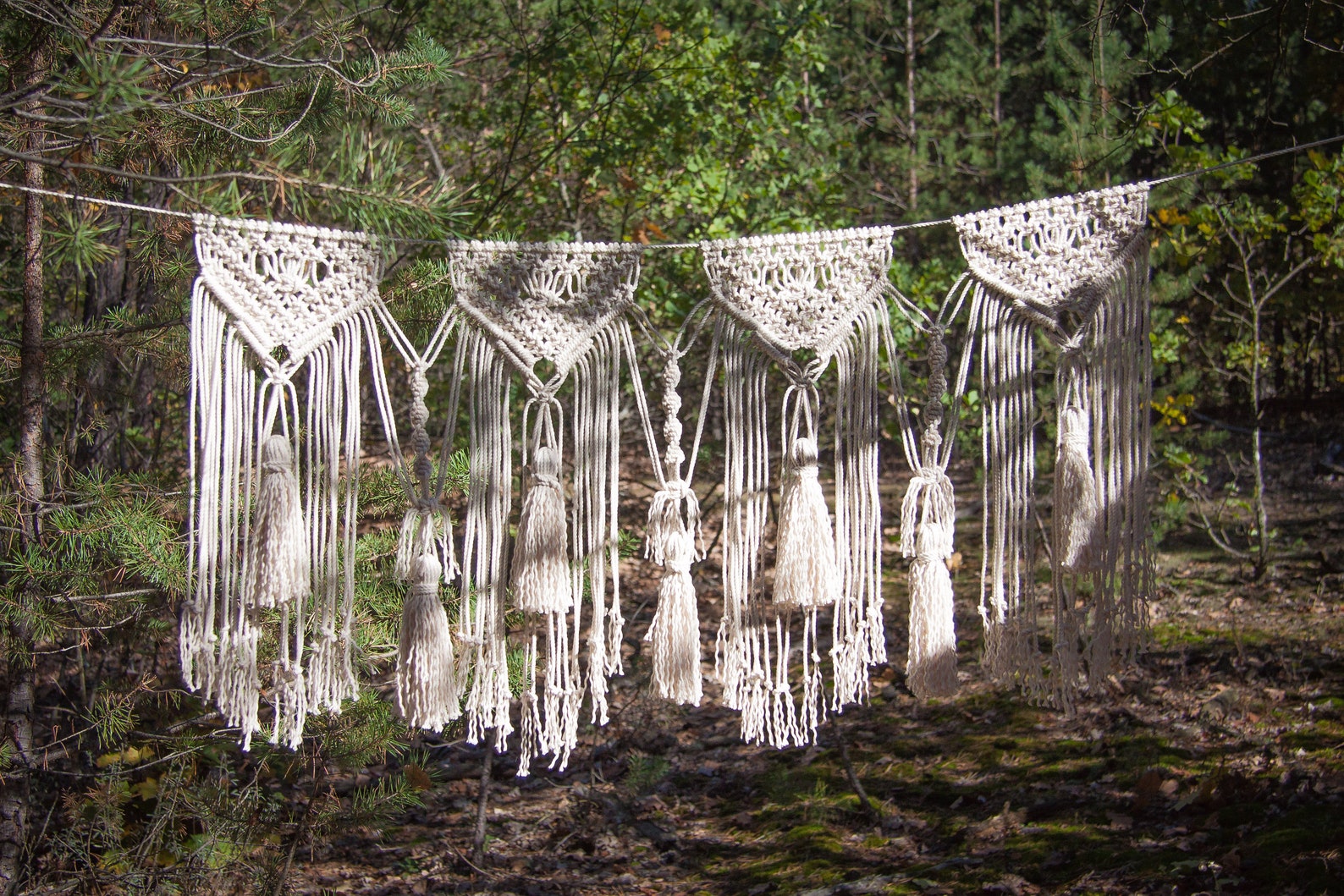 Macrame Banner Macrame Wall Hanging Bunting Garland Bedroom | Etsy