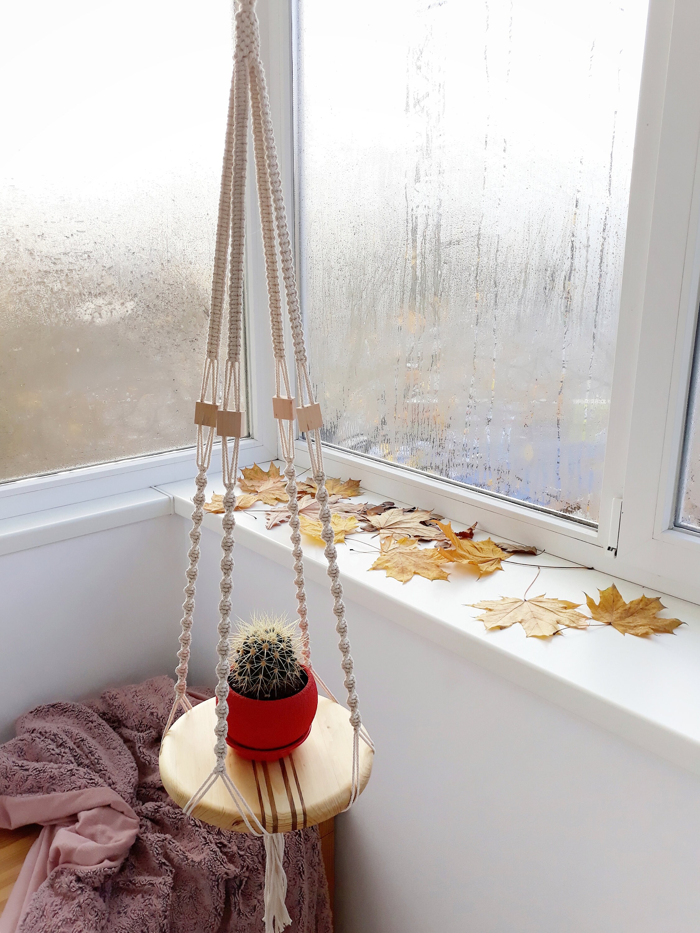 Macrame hanging shelf Macrame plant hanger Hanging bedside | Etsy