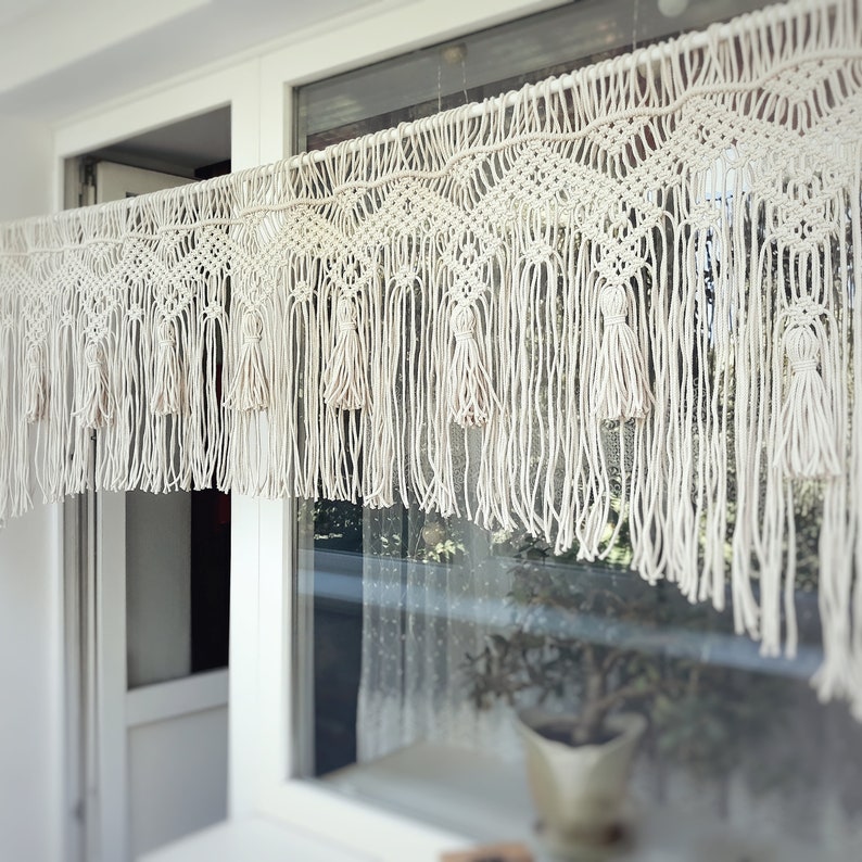 72 Macrame Valance for Wide Window Macrame Arch Kitchen - Etsy