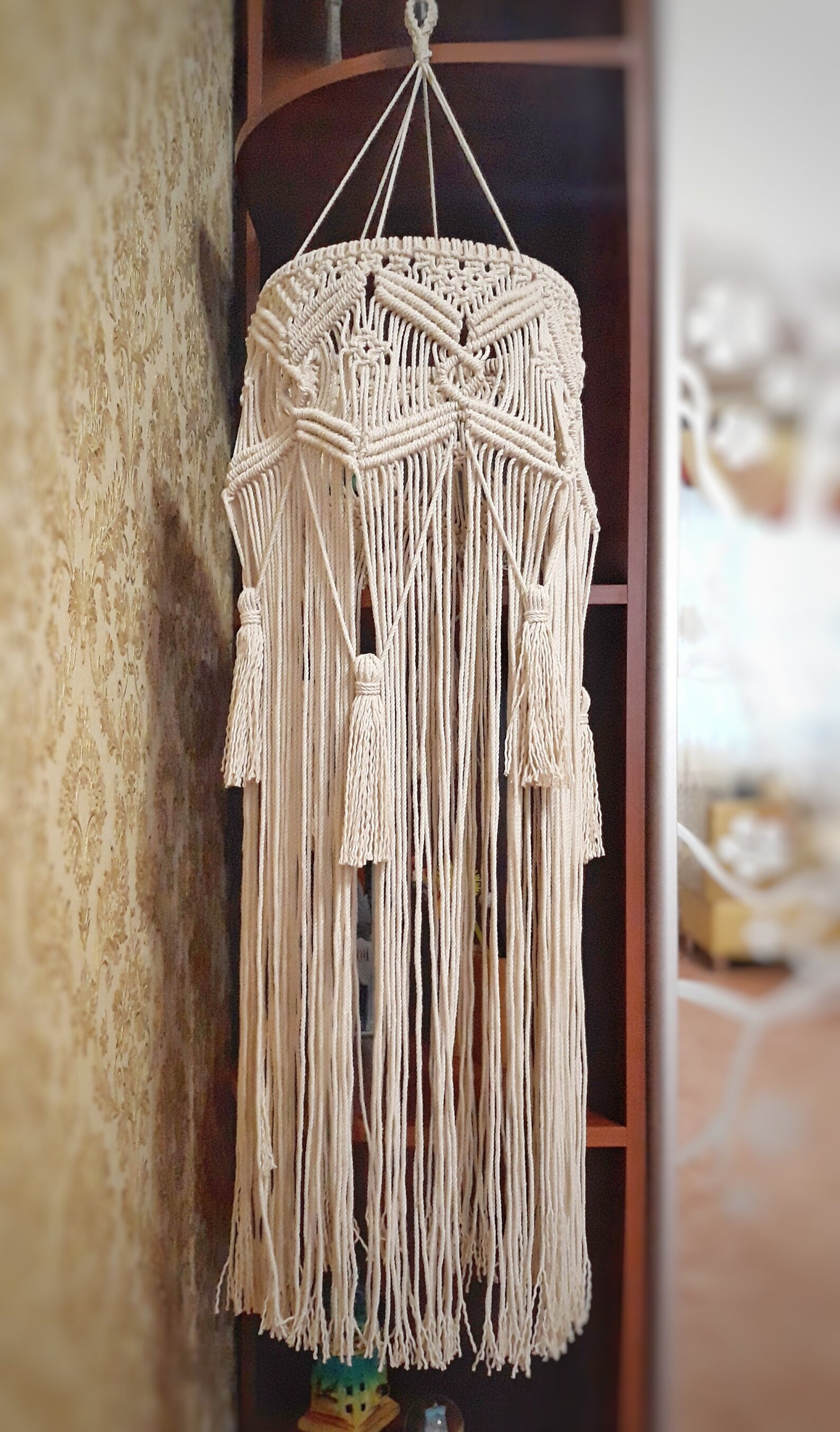 Macrame Chandelier Large Macrame Ceiling Hanging Bohemian Home - Etsy