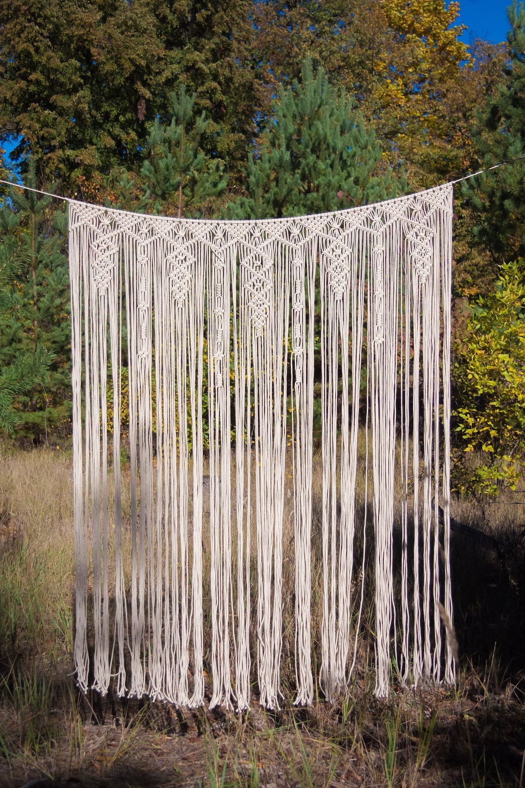 Wedding Macrame Backdrop Large Macrame Curtain Ceremony Backdrop ...