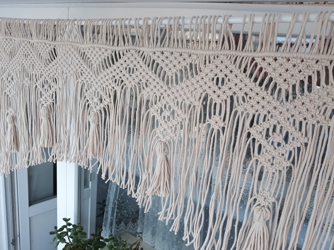 48 Macrame Valance for Window Macrame Arch Short Kitchen - Etsy