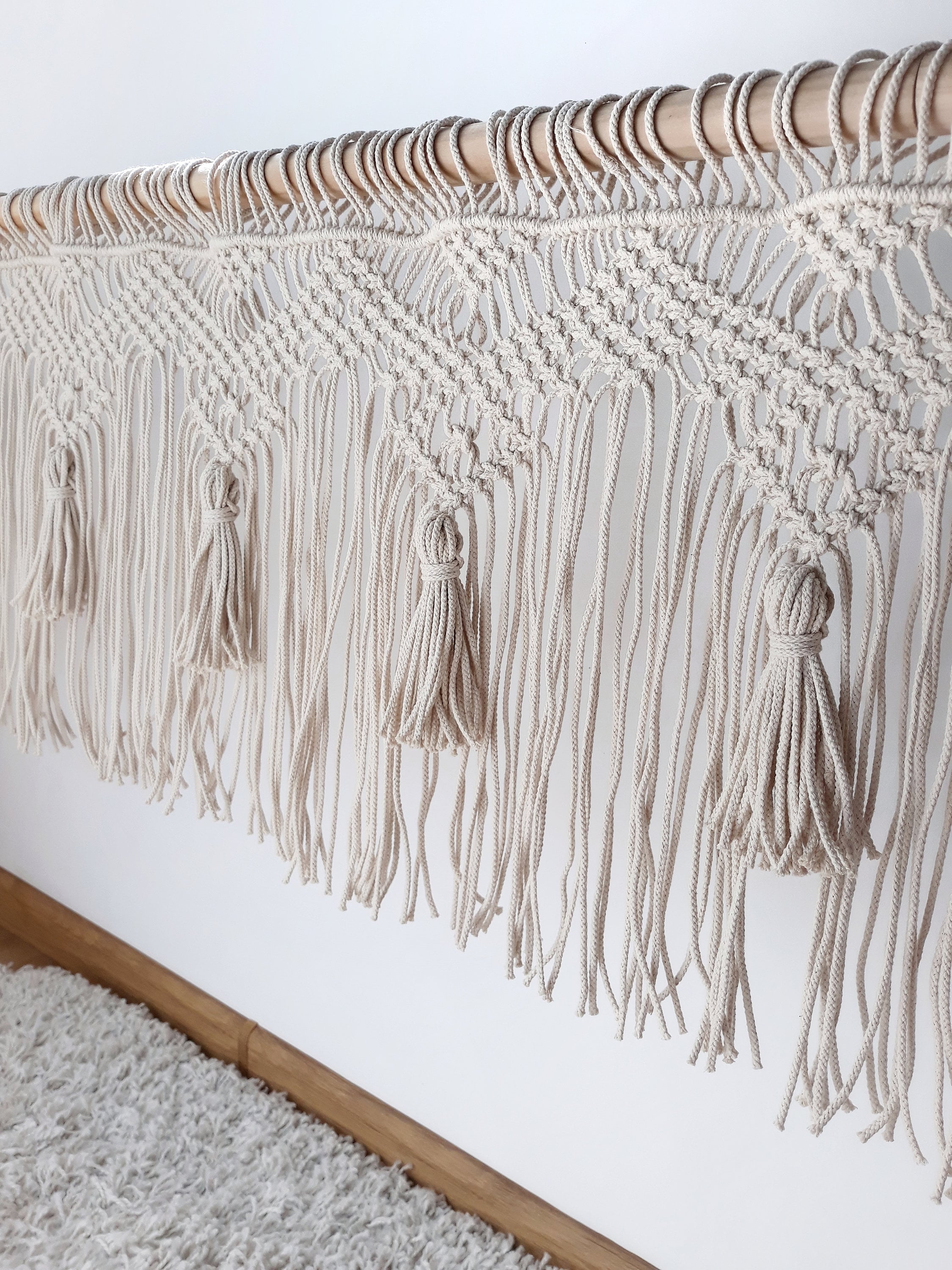 64 72 Macrame valance Curtain for window Kitchen | Etsy