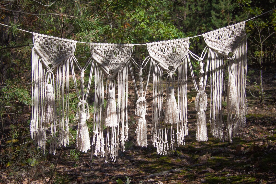 Macrame Banner Macrame Wall Hanging Bunting Garland Bedroom Wall Decor ...