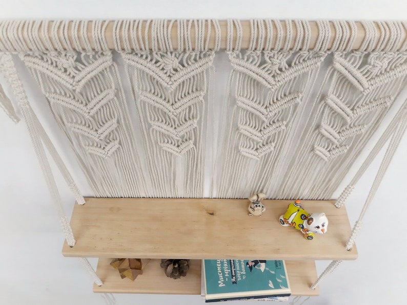 Macrame estante doble colgante estante grande estante colgante | Etsy