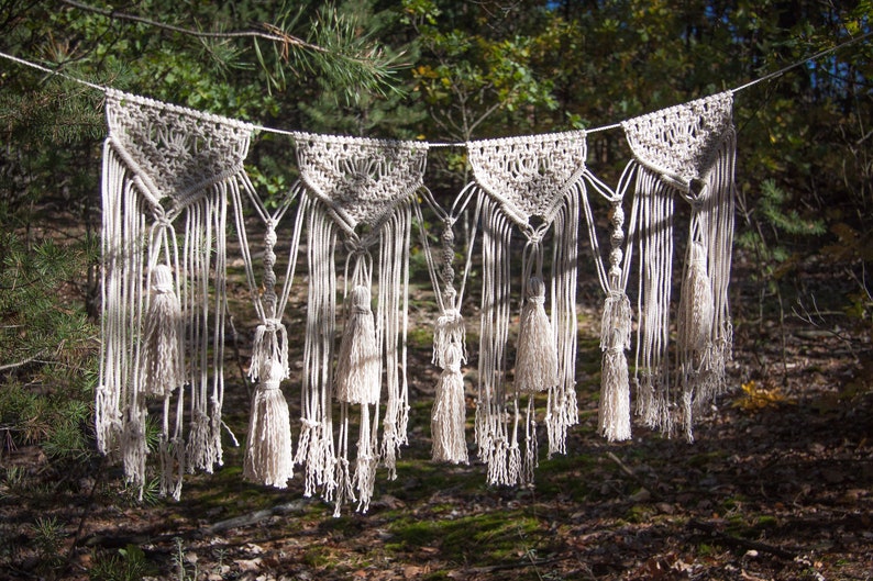 Macrame Banner Macrame Wall Hanging Bunting Garland Bedroom - Etsy