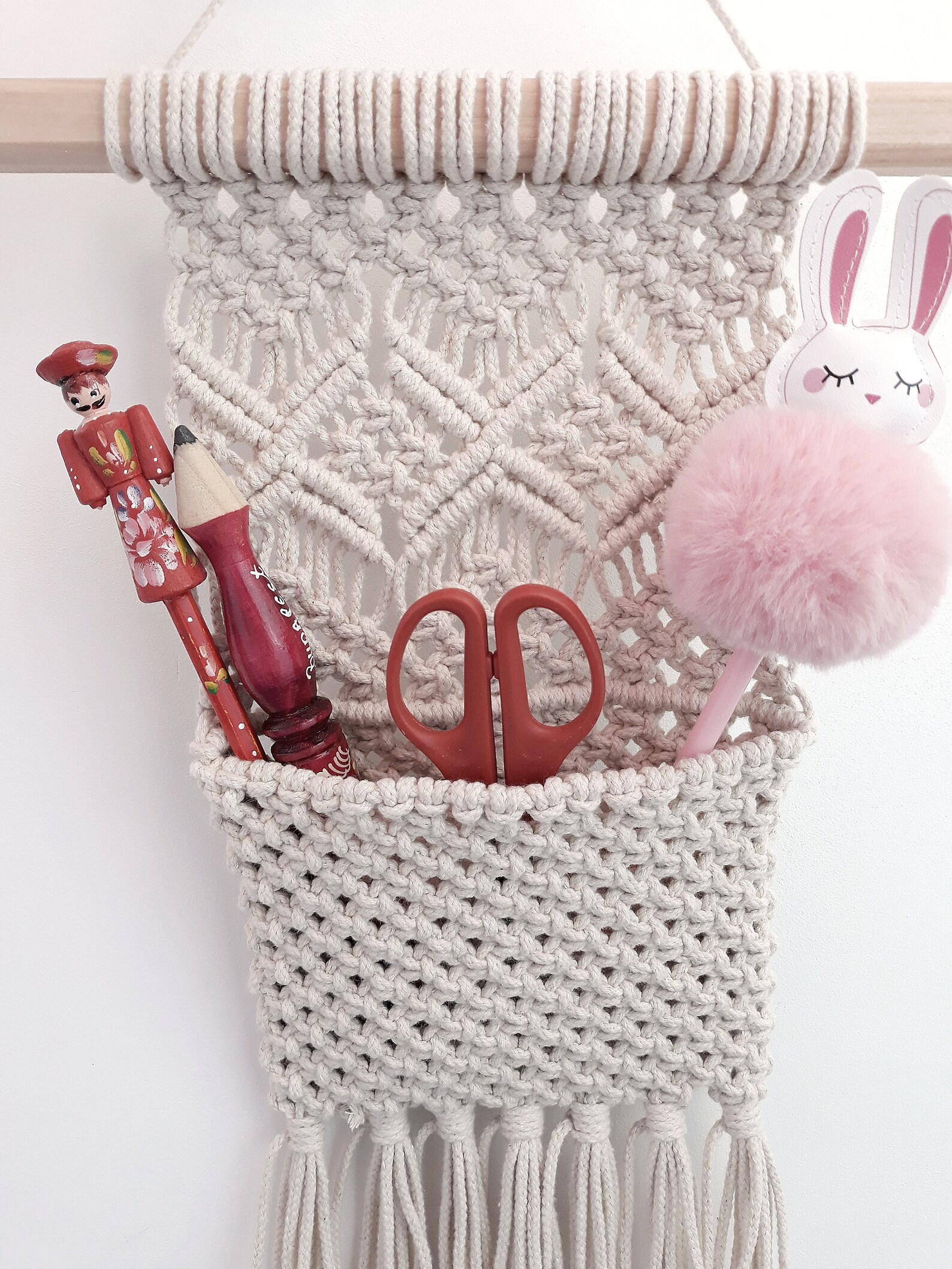 Macrame Wall Pocket Macrame Wall Hanging Pocket for Letters Boho ...