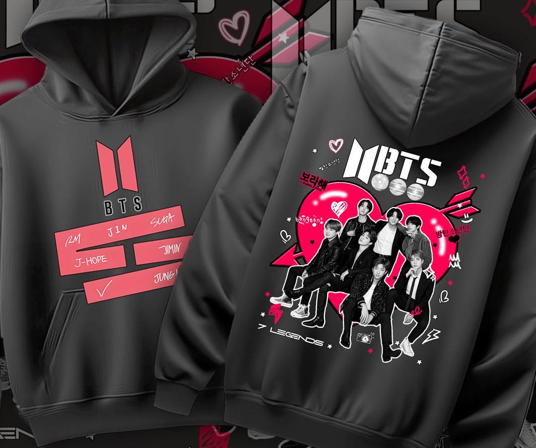 BTS K-pop Hoodie, Arirang World Tour Front & Back, BANGTAN Army Gift ...