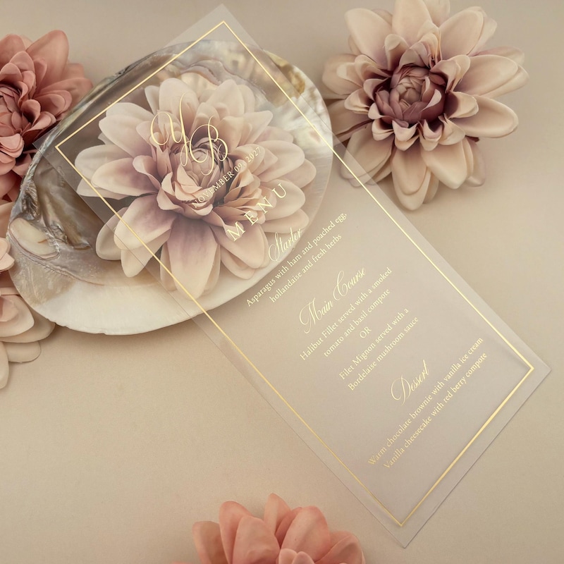 Clear Menu Cards - Etsy