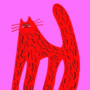 Fabulous Red Cat Art Print - Etsy