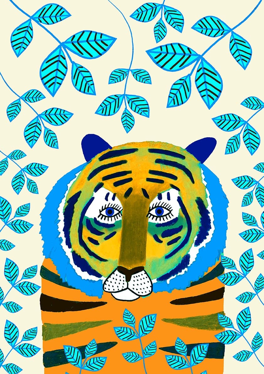 Tiger Wall Decor Art Print for the Nursery, Kids Rooms and Home Entry ...