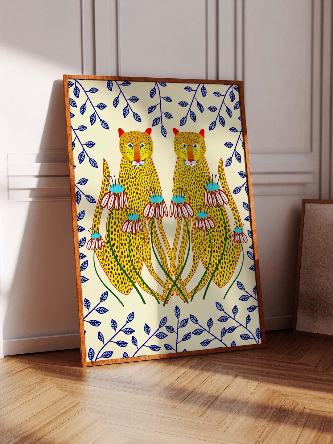 Leopard Lovers Art Print, Home Decor, Bright and Colorful Wall ...