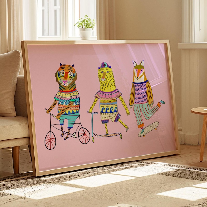 Original Pink Tiger Art - Etsy UK