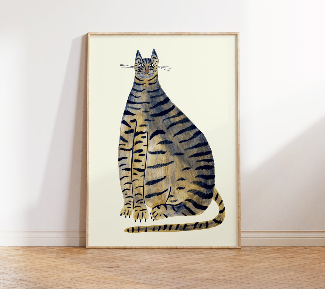 Tabby Cat Art Print for Her the Perfect Home Decor for Cat Lovers Cat ...