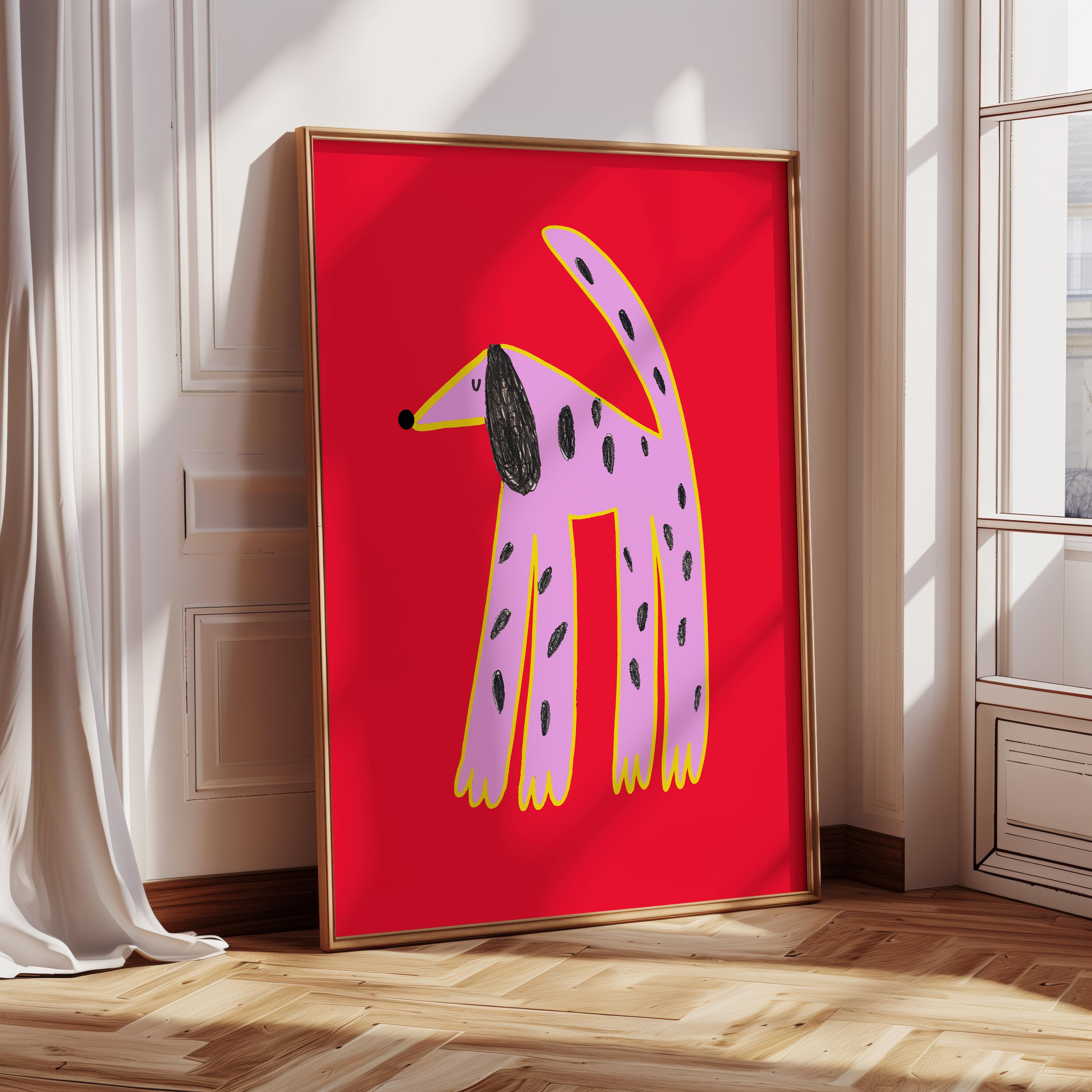 Cute Dog Art Print, Home Decor, Gift for Her, House Warming, Office ...