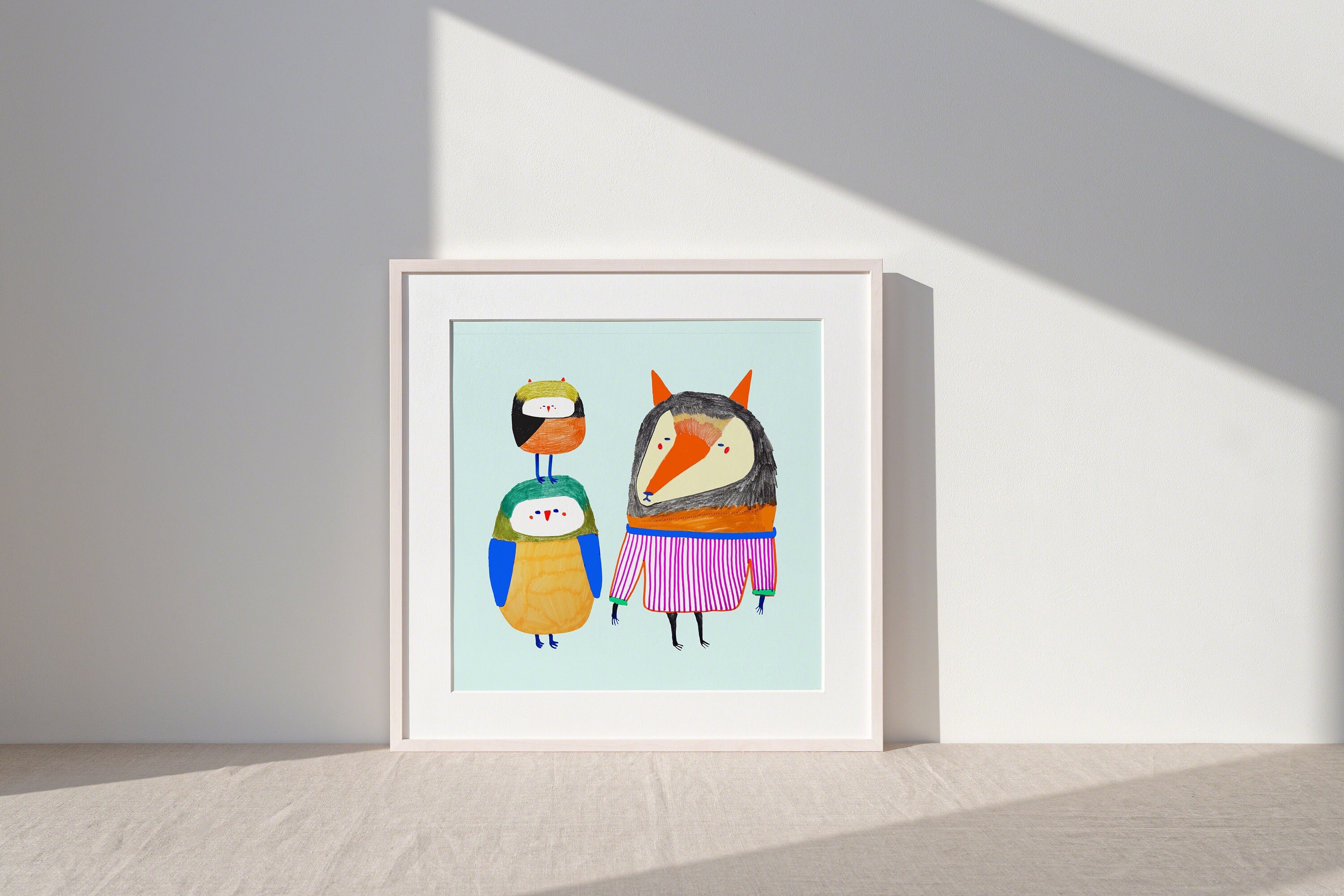 Fox Penguin and Owl. Art for nursery kids wall decor art | Etsy