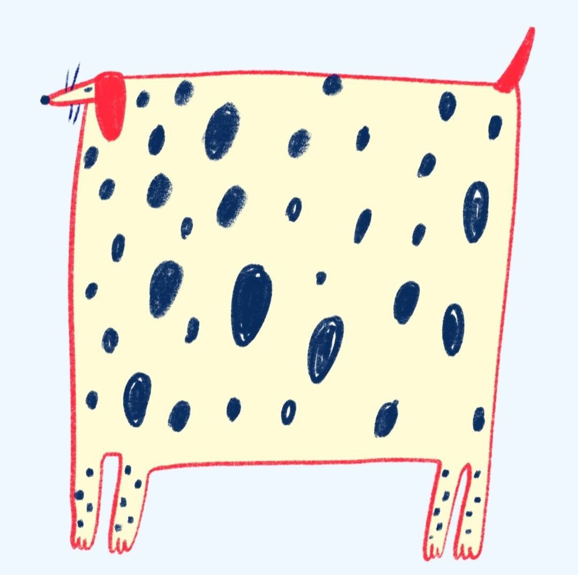 Square Dog. Art Print Wall Decor Illustration Dog Art Print Wall Art ...