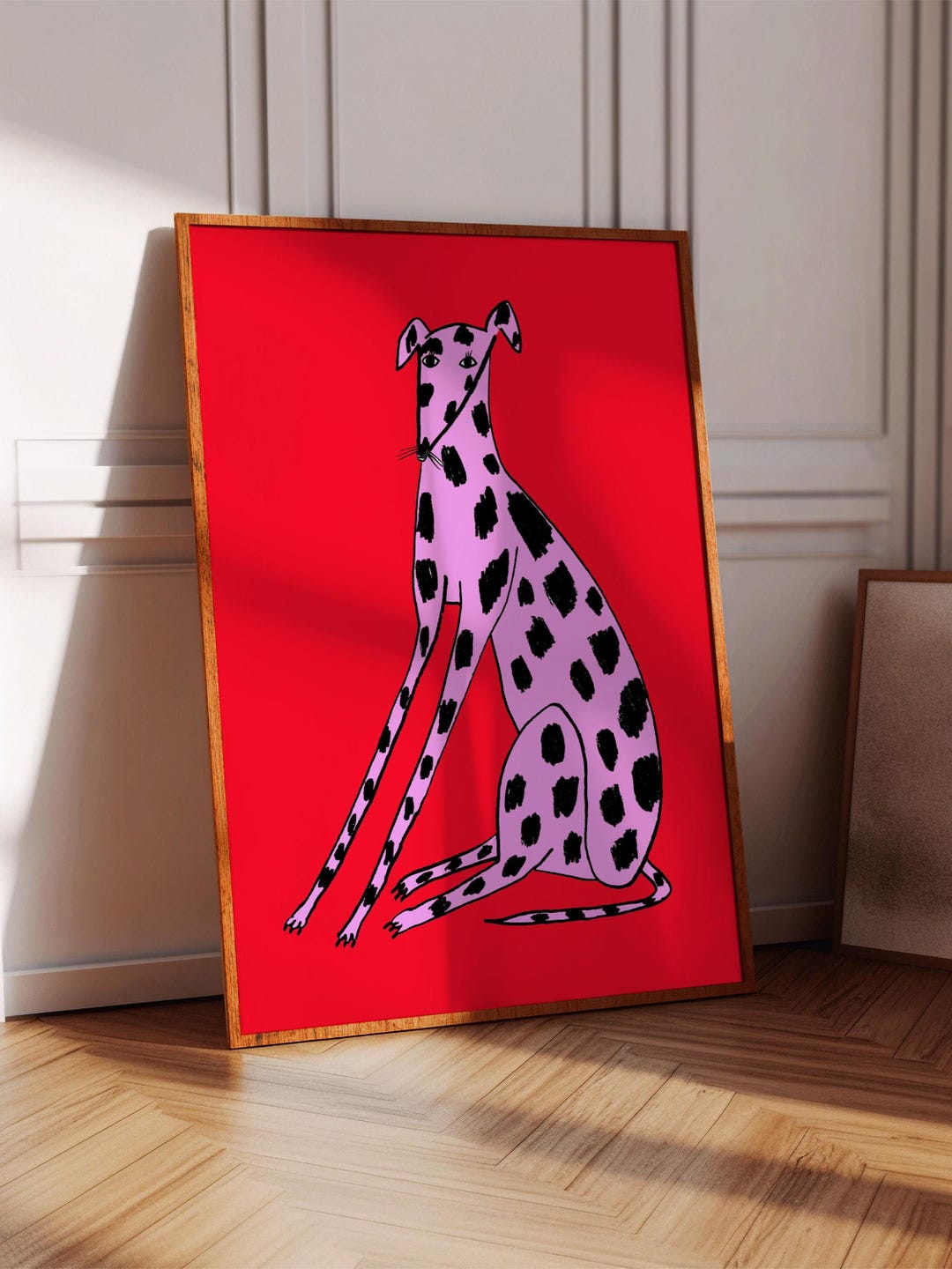 Pink Greyhound Art Print, Dog Home Decor, Wall Decoration for Kitchen ...
