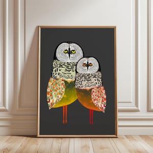 Magical Owls Art Print: Whimsical Home Decor, Gift for Her, Bedroom ...