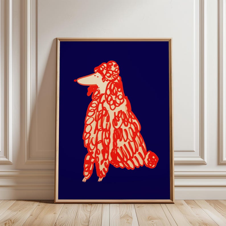 Red Poodle - Art Print, Dog Wall Decor, Housewarming, Birthday Gift ...